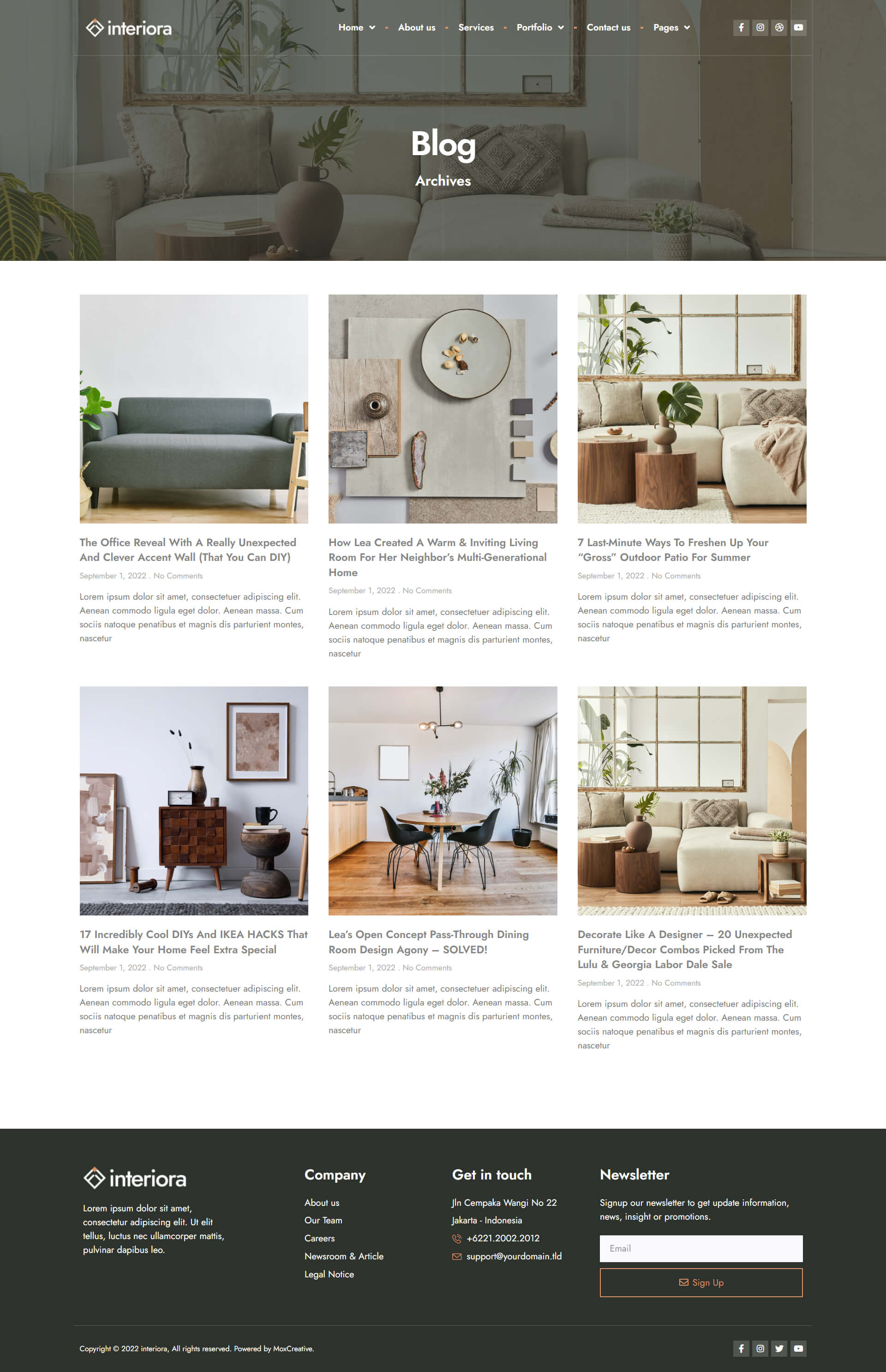 Interiora - Architecture & Interior Design Service Elementor Pro Template Kit by moxcreative